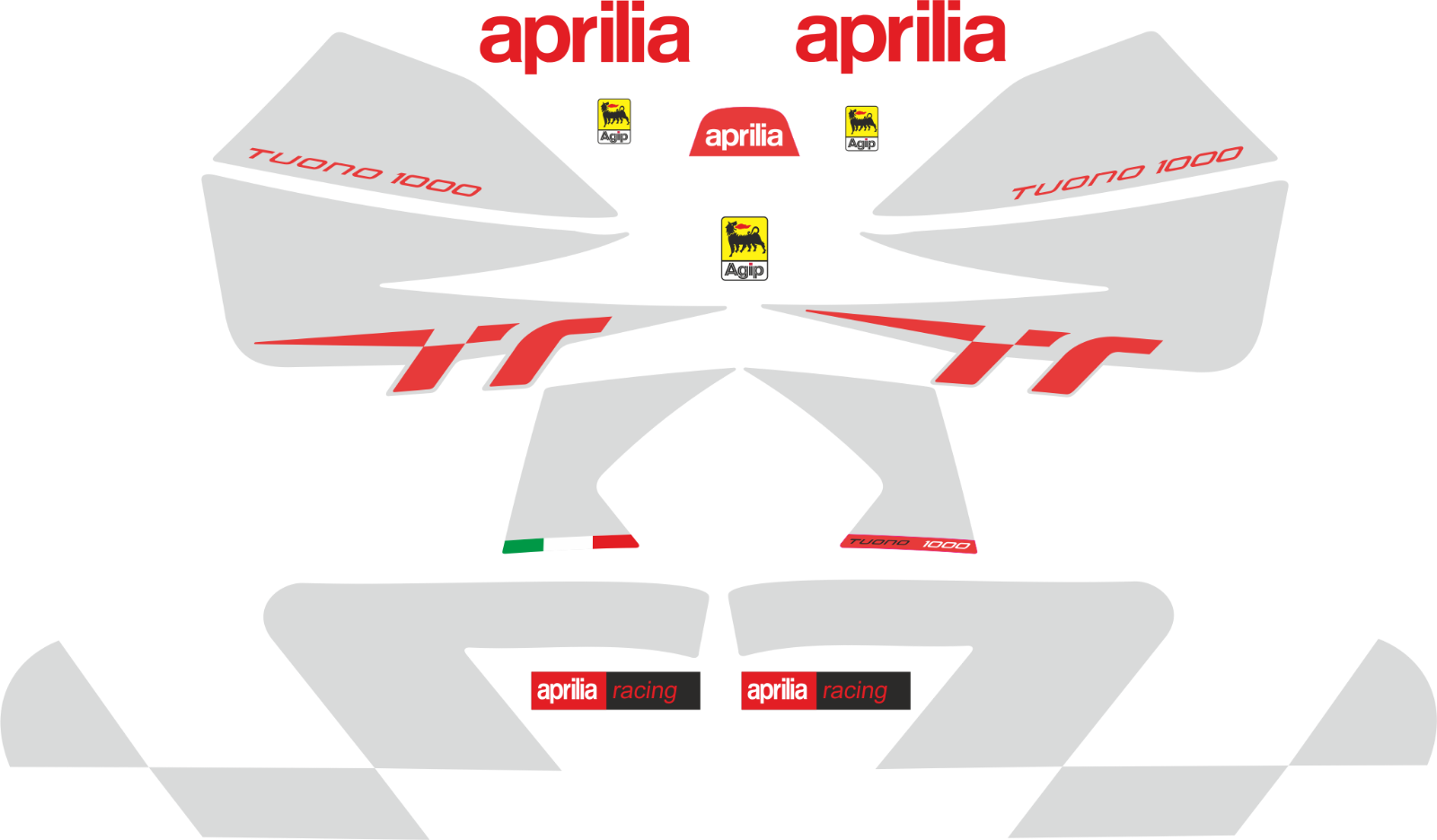 Stickers compatible with Aprilia Tuono 1000, Tuono decals | eBay UK