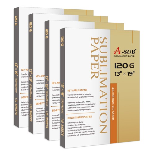 A-SUB Sublimation Paper 13x19 120g 440 Sheets for Inkjet Transfer ...