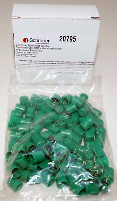 Schrader Automotive 20795 TPMS Valve Caps Green Plastic Sealing - 100 ...