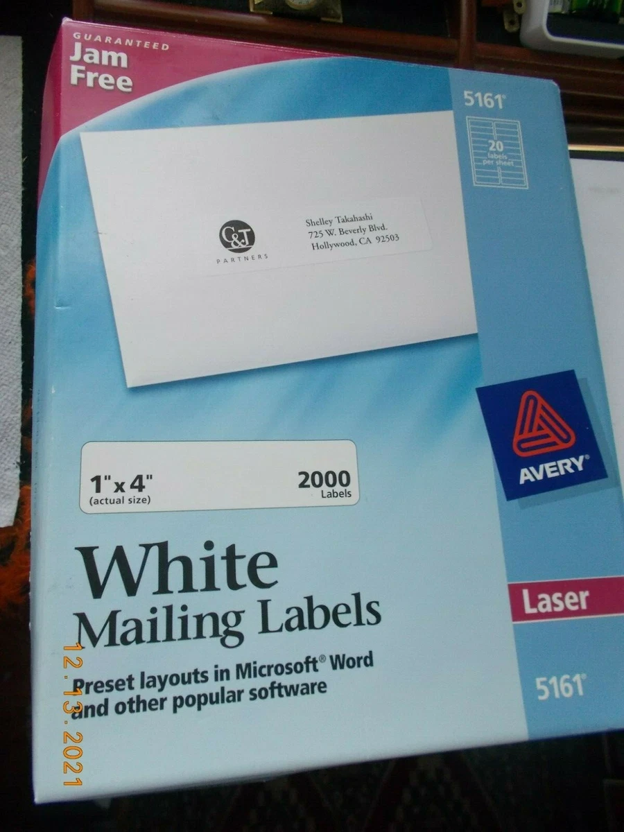 5161 Avery Mailing Labels