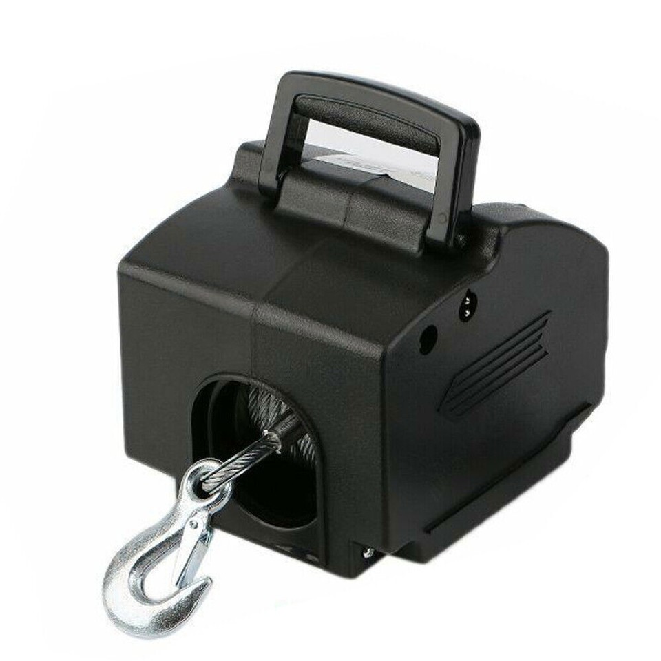 12V 300W Portable Electric Winch 2000LB Remote Towing Hitch Truck ...