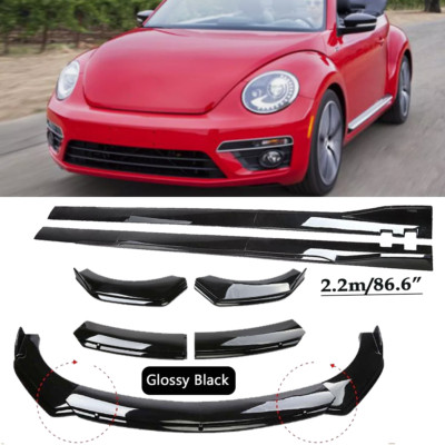 Front Bumper Lip Spoiler Splitter For VW Beetle A5 11-16 Glossy Black ...