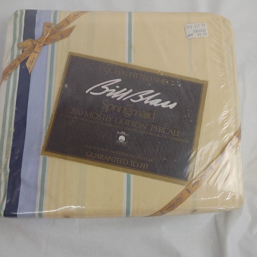 Vintage Bill Blass Springmaid Queen Fitted Sheet 200 Mostly Cotton | eBay