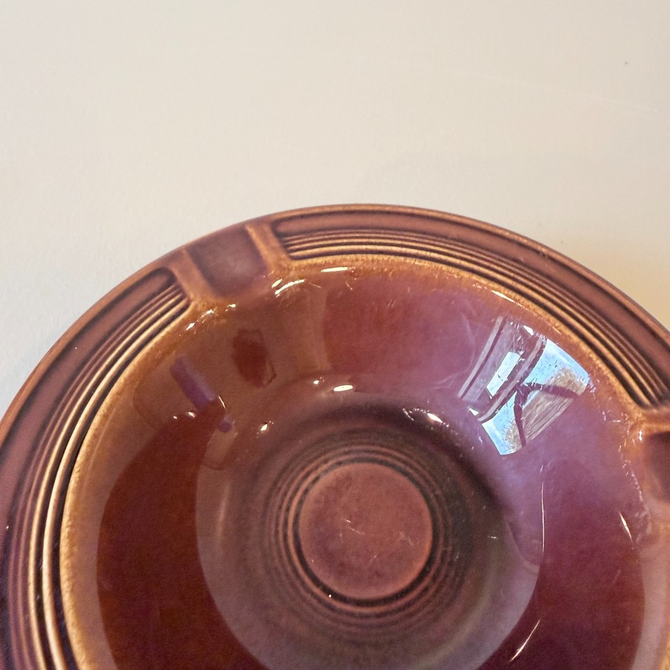 Vintage Fiesta Pottery Ashtray in Original Sheffield Amberstone Dark ...