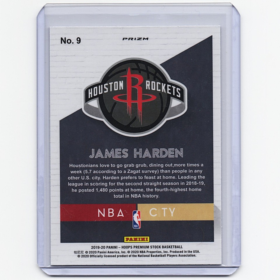 James Harden (Silver Prizm) 2019-20 Panini NBA Hoops Premium Stock NBA ...