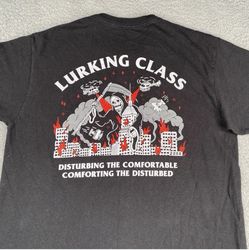 Lurking Class Men's Black Grim Reaper Graphic Print Cotton Crew Neck T ...