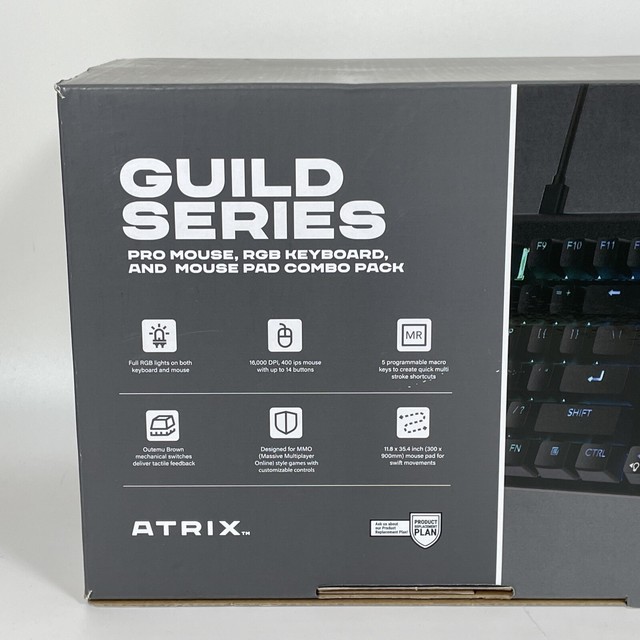 Atrix Guild Series Pro Gamer Mouse RGB Keyboard Mouse Pad Combo Pack ...