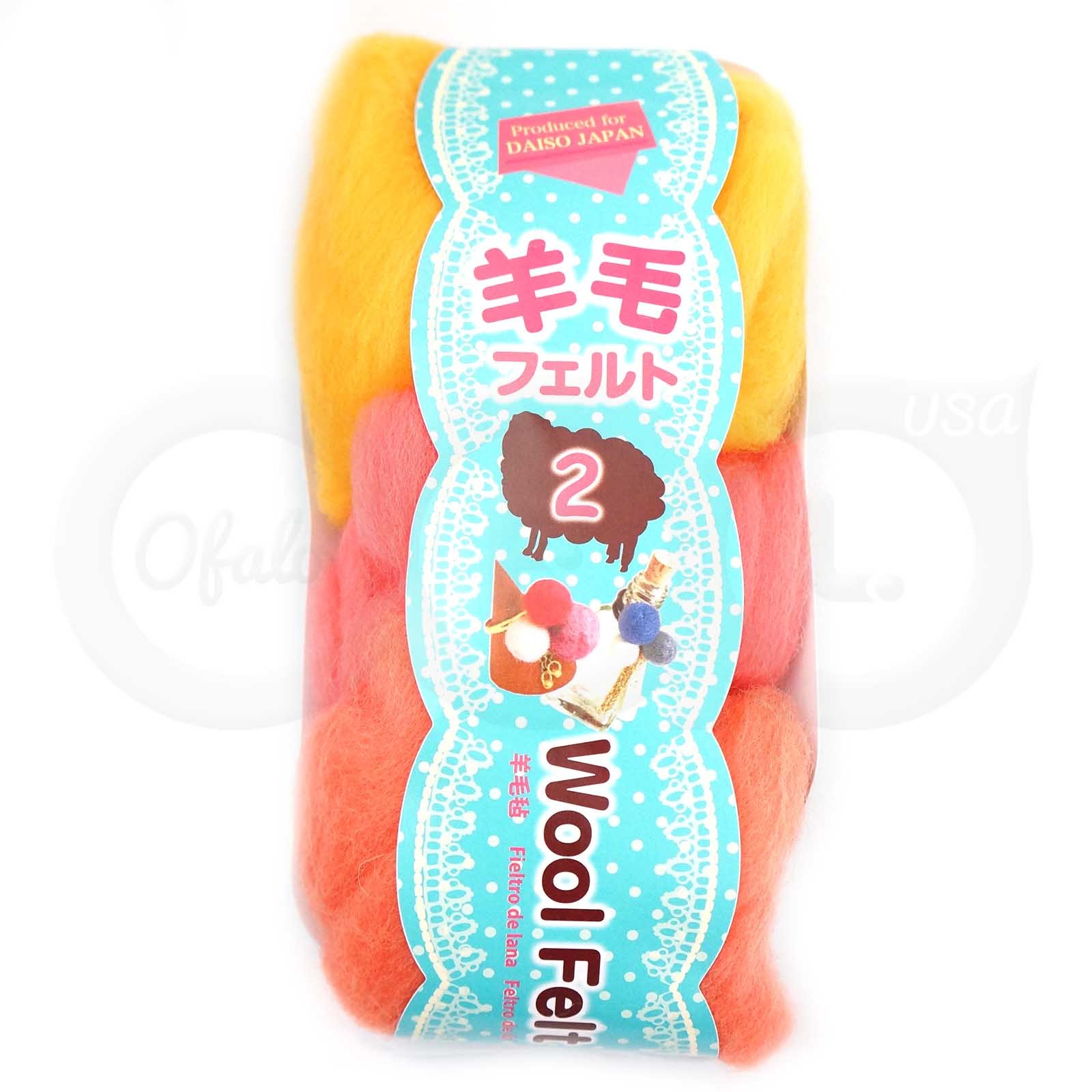 Daiso 21g Dyed Color roving Wool felt For Needle Felting Hand Spinning ...