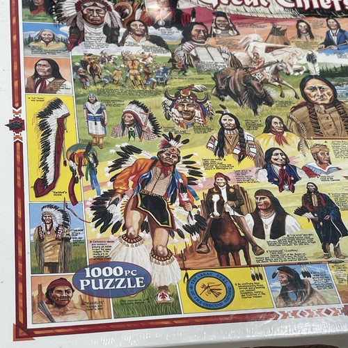 SEALED 2001 Great Chiefs Native American Indians 1000pc Puzzle White ...
