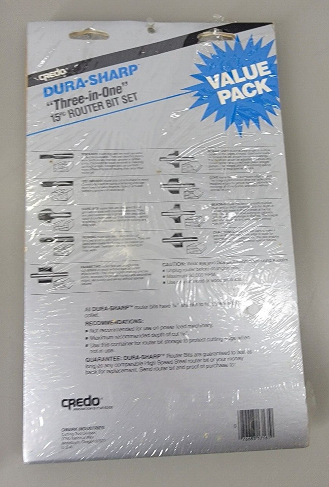 Vintage Credo Dura-Sharp 15 Pc Router Bit 17161. Sealed. Never Used! | eBay