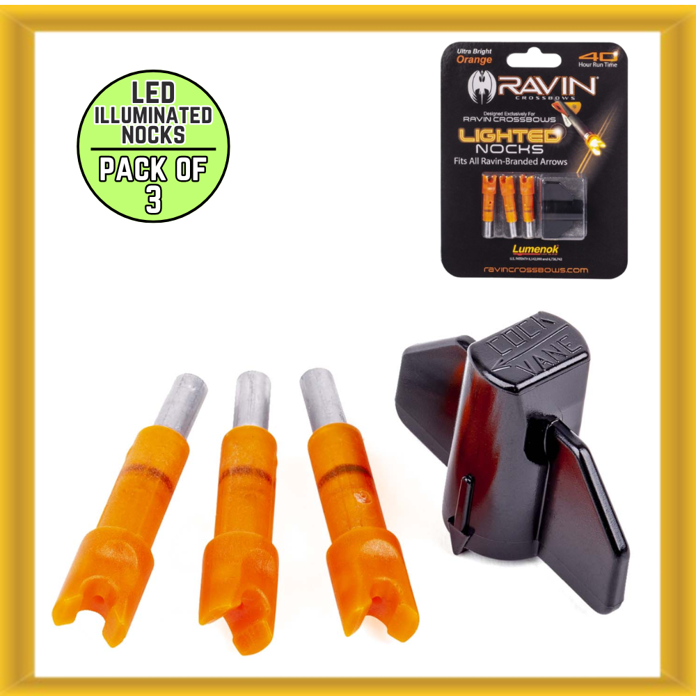 Ravin R135 Replacement Lighted Nocks with Built-in Lithium Battery (3 ...