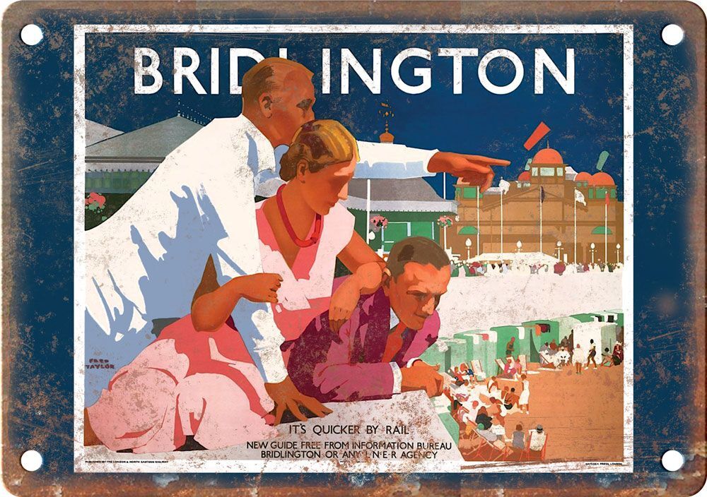 Metal Sign - Vintage Bridlington Travel Poster - Retro Look ...
