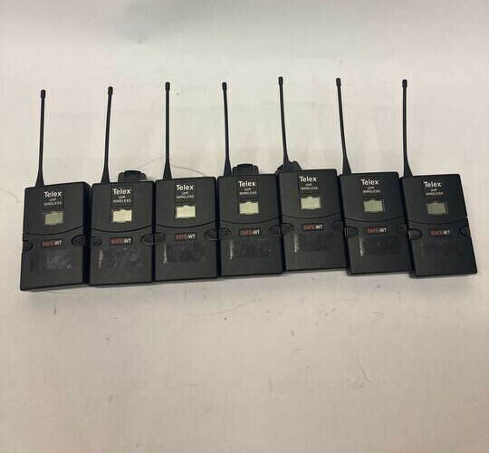 Lot of 7 Telex Safe-WT Band F UHF Wireless Beltpack Transmitter Tested ...