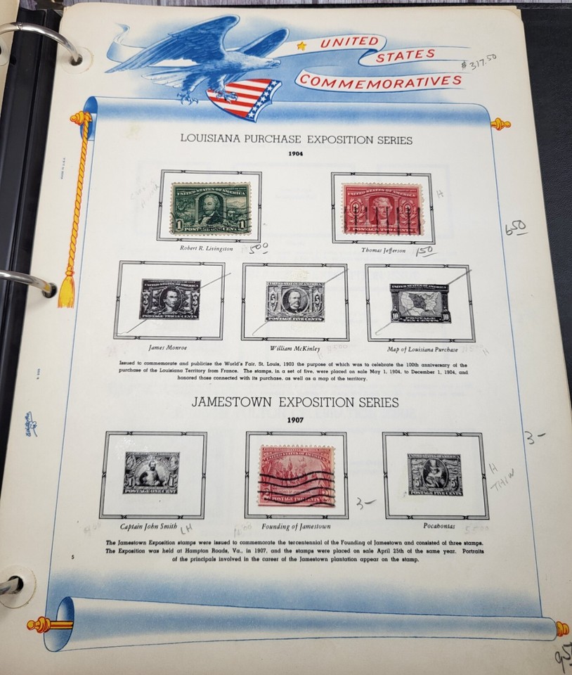 Old 1893-1936 US Postage Stamps Errors Offset Stamp Collection Book ...