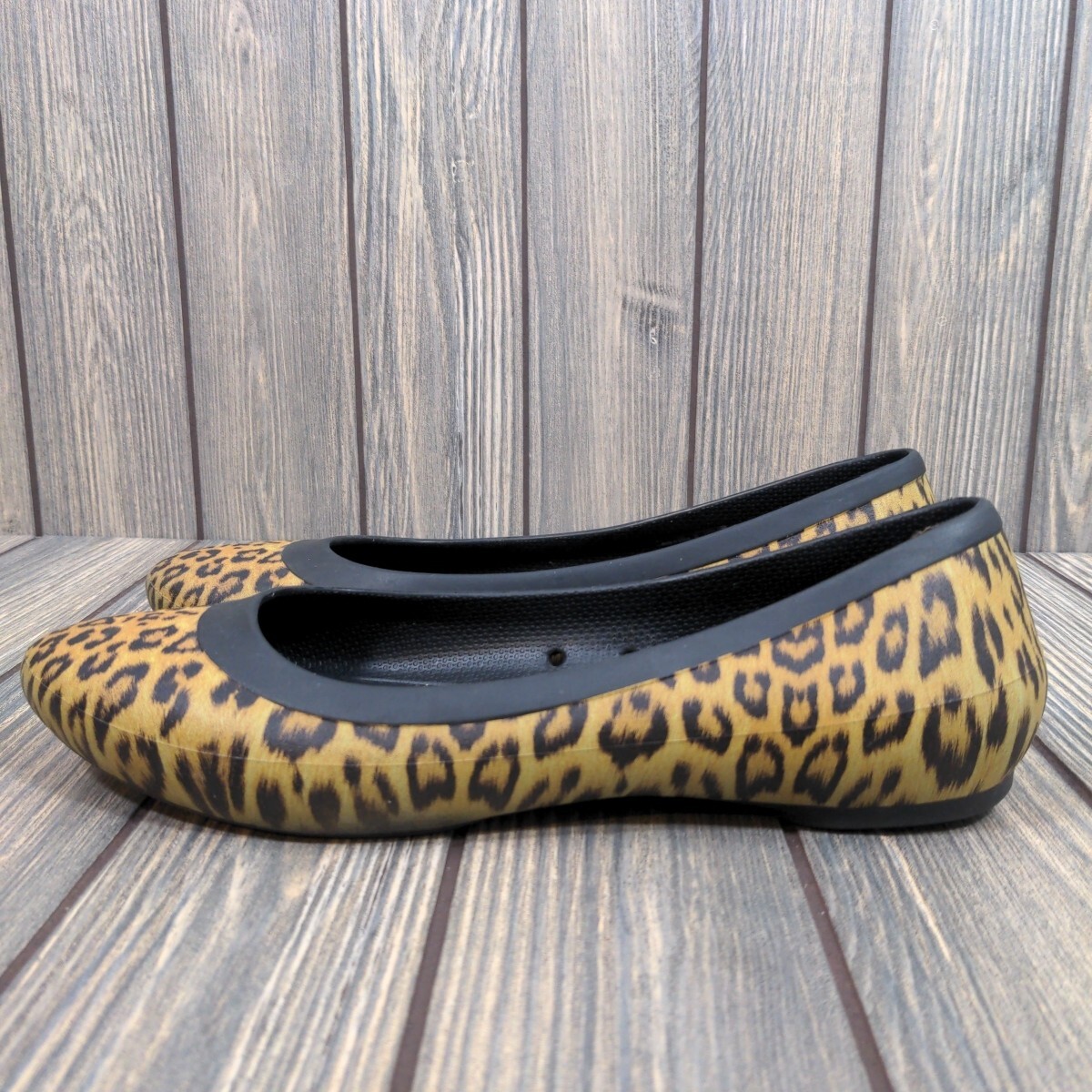 CROCS Womens Lina Graphic Leopard Print Black Slip On… - Gem