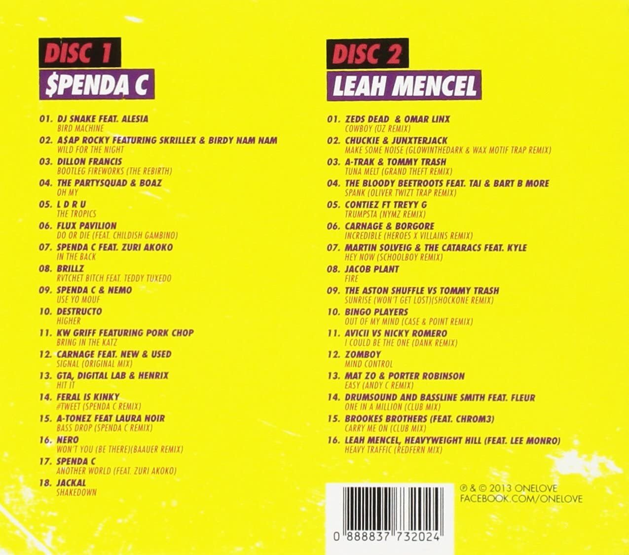Various Artists Onelove Bass Trap V.A. Mixed By Spenda C & Leah Me (CD ...
