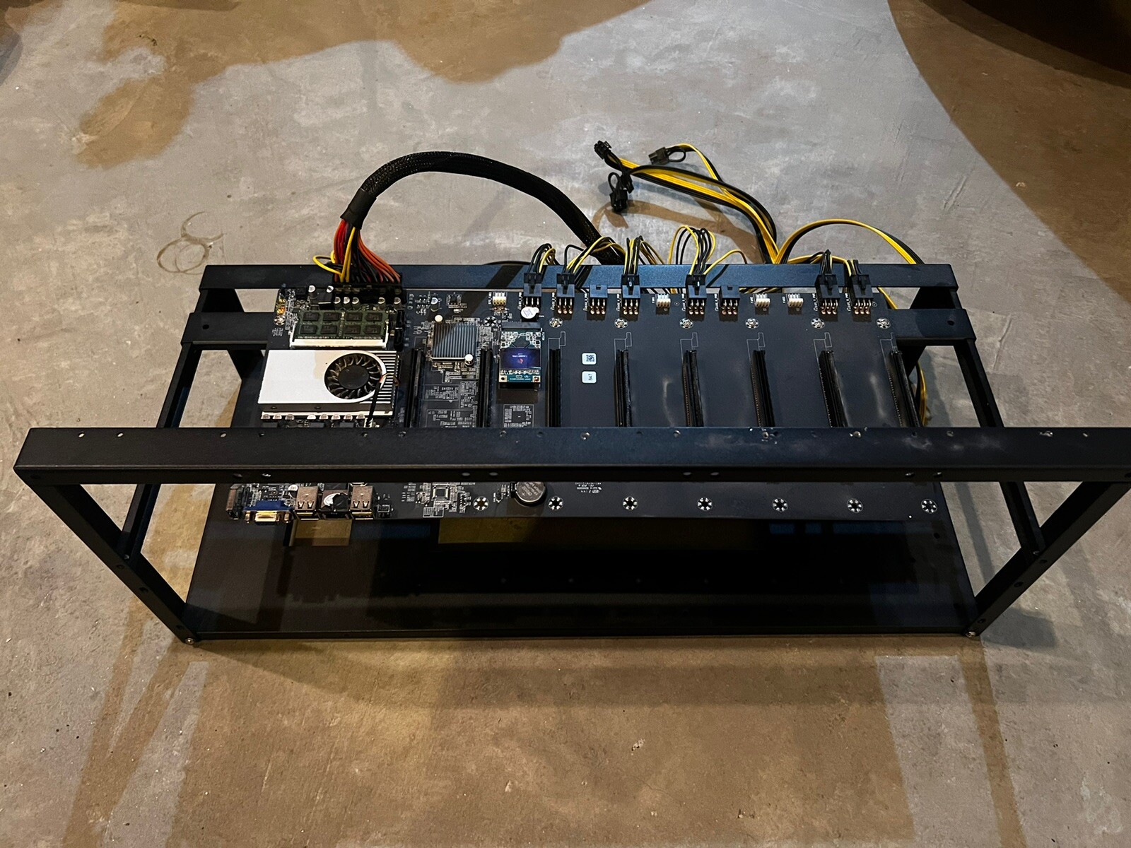 Crypto Mining Rig 8 Gpu Slot Parallel Miner Mobo 16 Power Cables 1200w ...