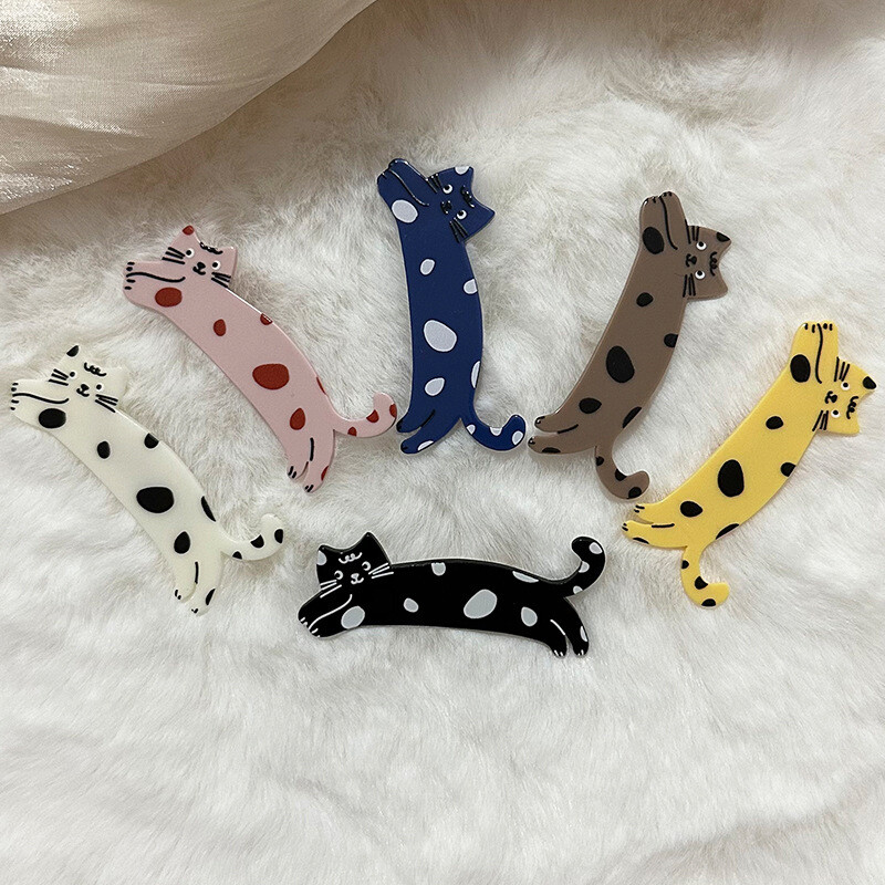Cute Hair Clip For Spotted Cat BB Hair Claw Side Clips Women Girl Child ...