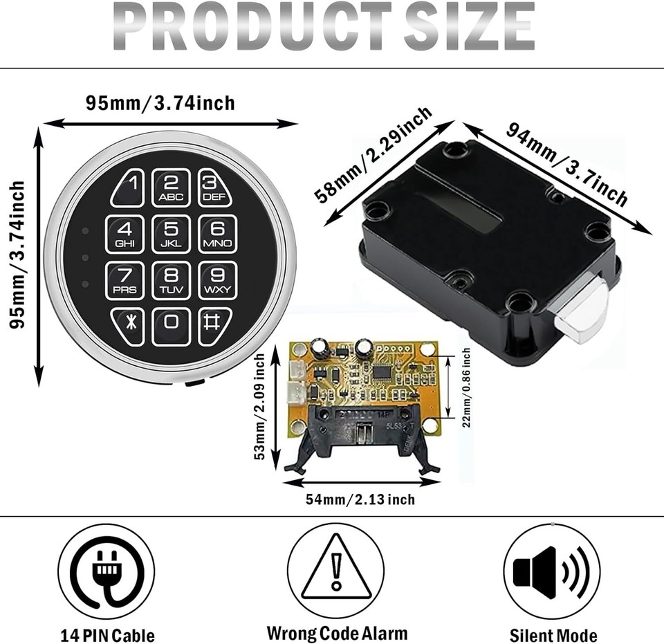 Stack on Gun Safe Lock Replacement With Swing Bolt Fireproof Chrome ...