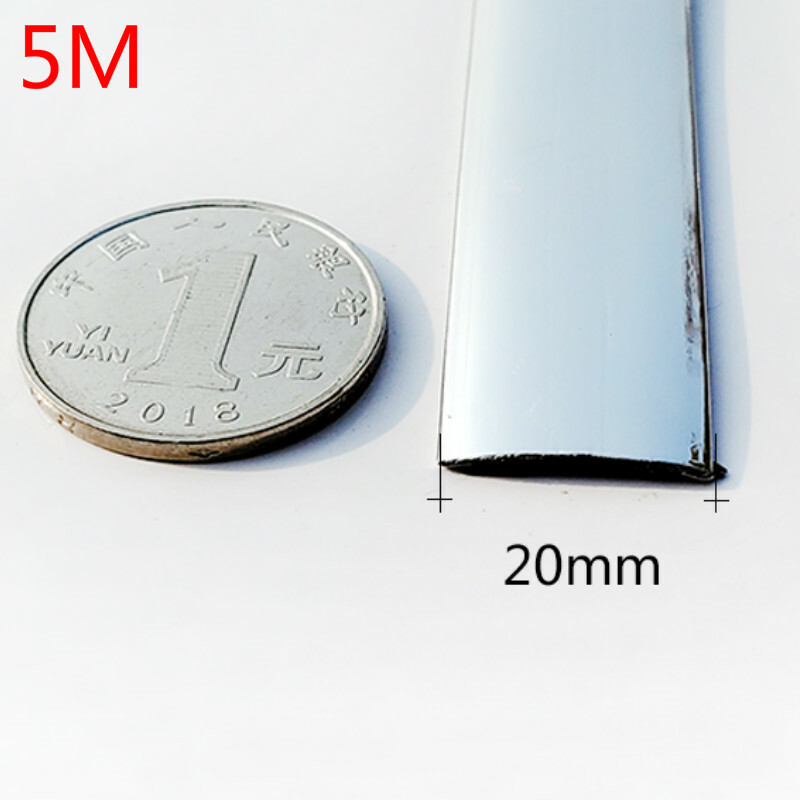 5M Universal Chrome Car Moulding Trim Strip car Door Edge Scratch ...