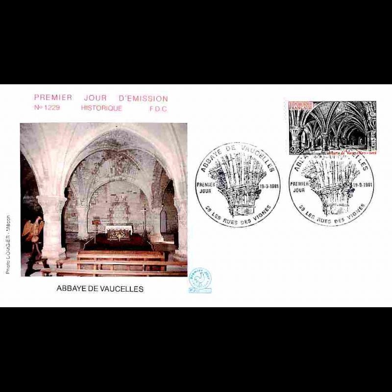 FDC n° 1229 - L'Abbaye de Vaucelles - 19/9/1981 Les Rues des Vignes | eBay