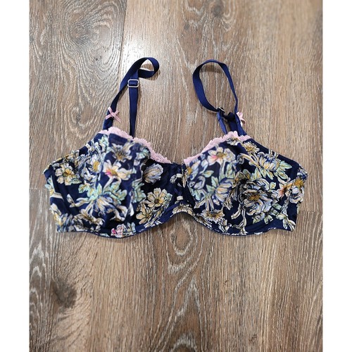 Victoria's Secret Angels Blue Embroidered Flower Bra - 32D #16 | eBay