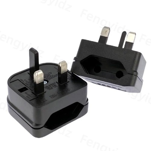 EU European Euro Europe 2-Pin To 3-Pin UK Travel Plug socket converter ...