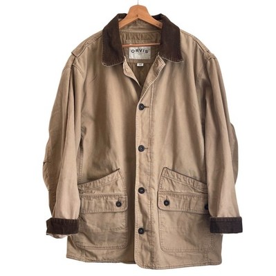 Orvis Men Chore Barn Coat Field Jacket Size XL Canvas Corduroy Rugged ...