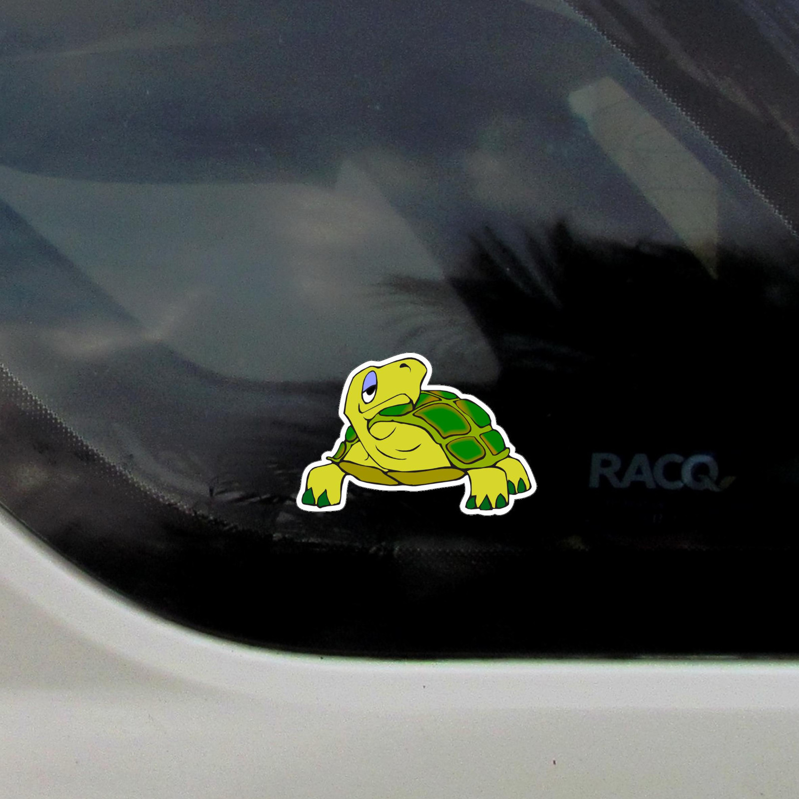 green turtle vinyl sticker car bumper cartoon 110 x 73mm sea wildlife ...