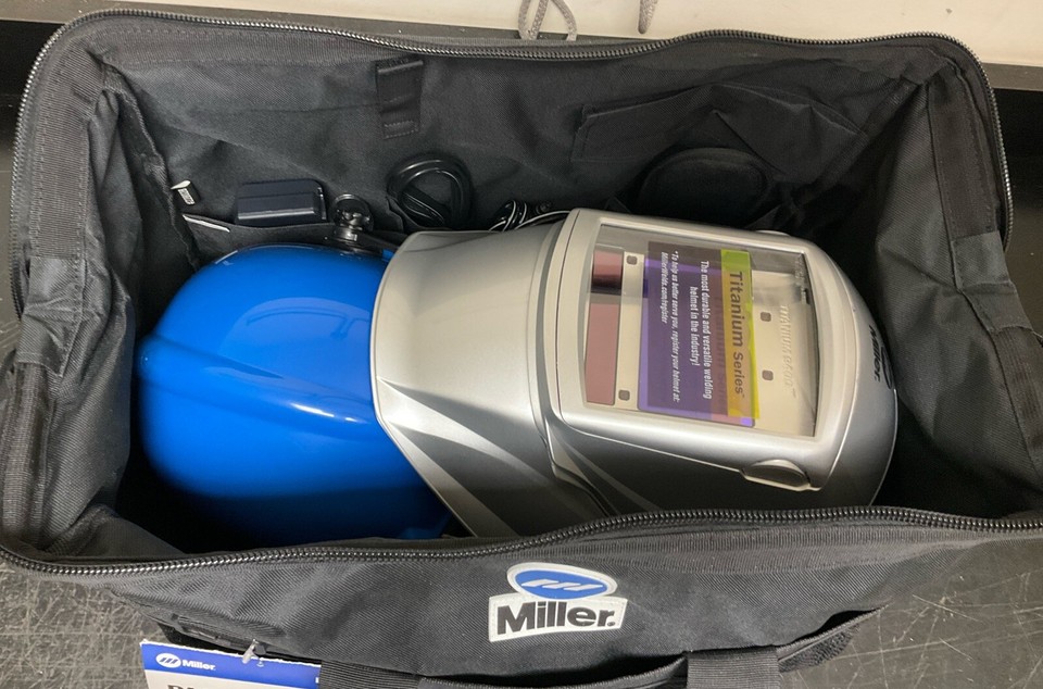 Miller 261659 PAPR with Hard Hat Titanium 9400i Helmet Bag and Accessories