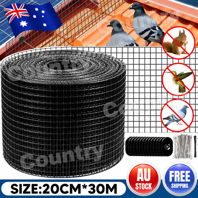Solar Panel Mesh 20cm x 30m PVC Bird Proof Guard Steel Mesh Kit 100PCS ...