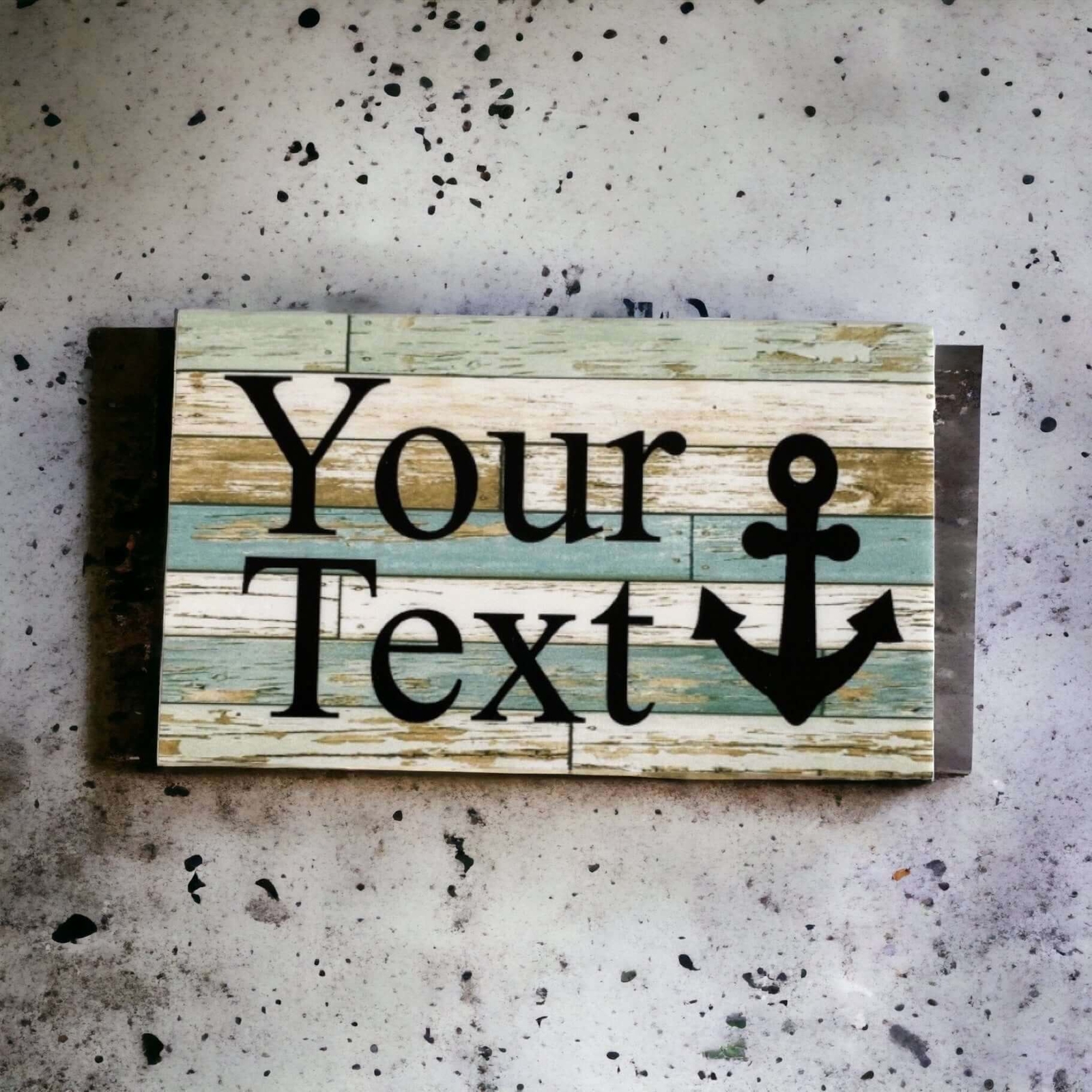 Anchor Nautical Blue Your Text Custom Wording Sign | eBay
