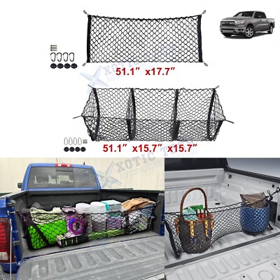 For Dodge Ram 1500 2500 Rear Trunk Bed Envelope Style Mesh Cargo Net ...
