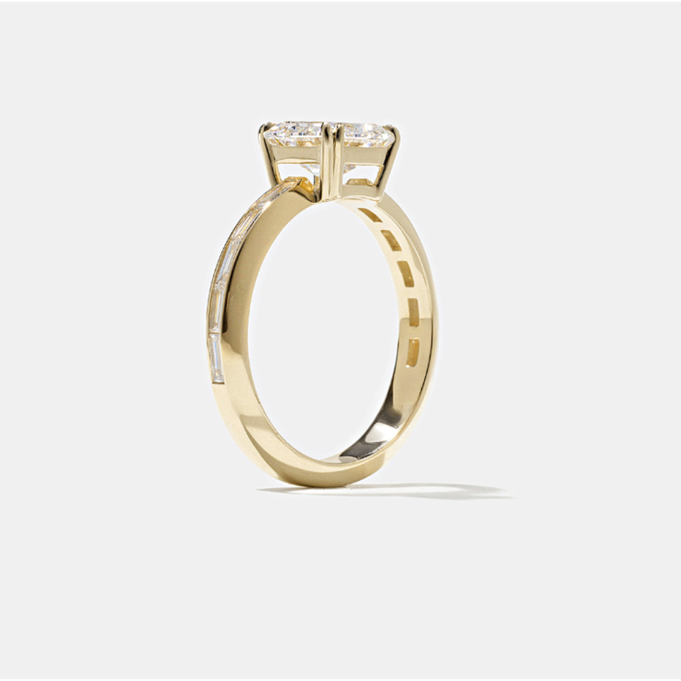 Yellow Gold Ring 14K Certified Diamond IGI GIA HRD Lab Grown Asscher Cut 1.50 Ct | eBay