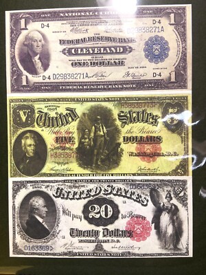 Prints of reproduction currency 10"x8" with mat Paper Money Copy's. | eBay