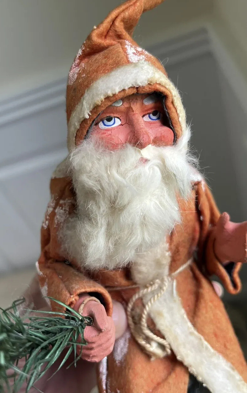 Rare Antique Papier-mâché German Belsnickle Christmas Santa Claus With ...
