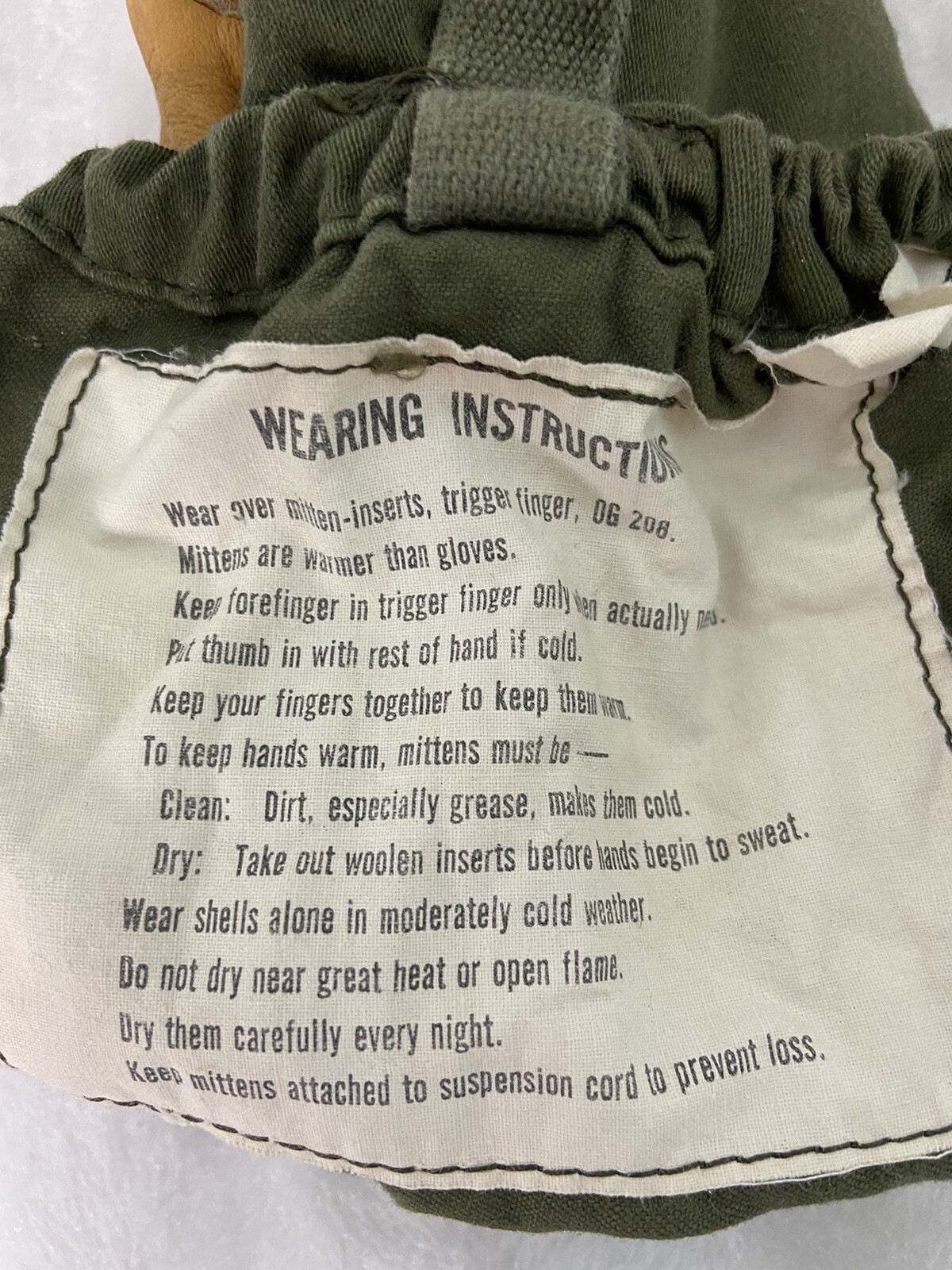 U.S. Military Army Mitten Shells Cold Weather Trigger Finger Gloves ...