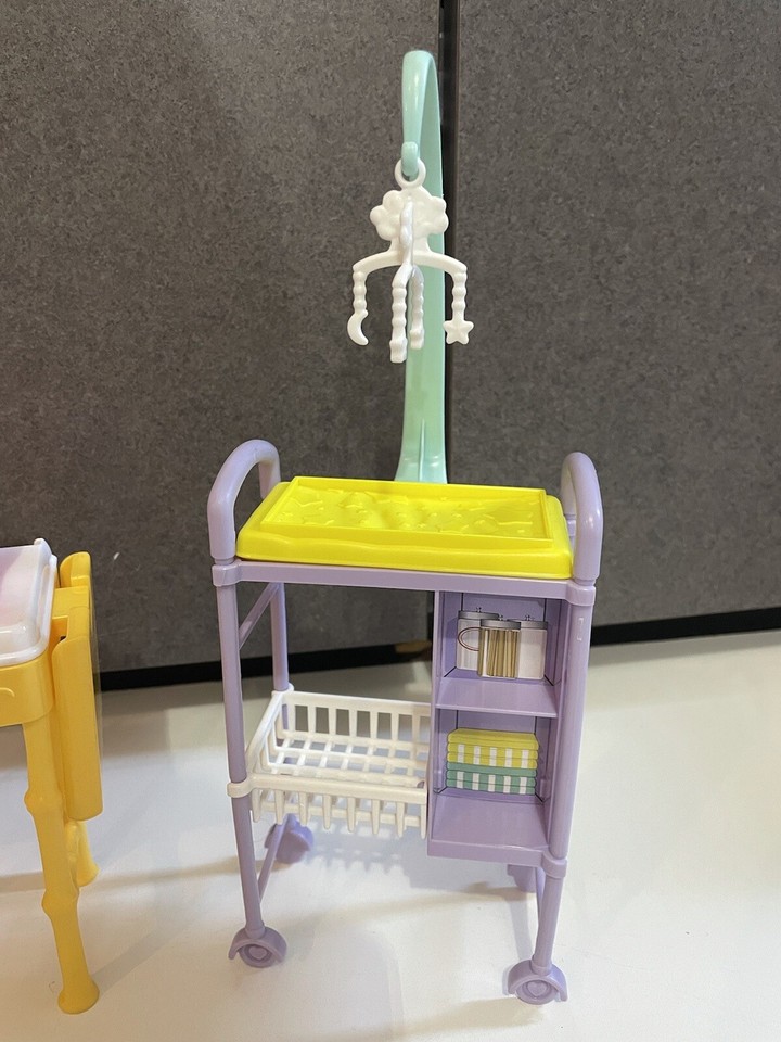 Mattel Barbie Baby Krissy Lot with nursery scale twin changing table ...