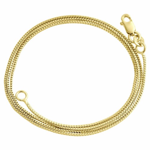 Mens 10K Yellow Gold Franco Box Chain Closed Link 0.75mm Necklace 16 ...