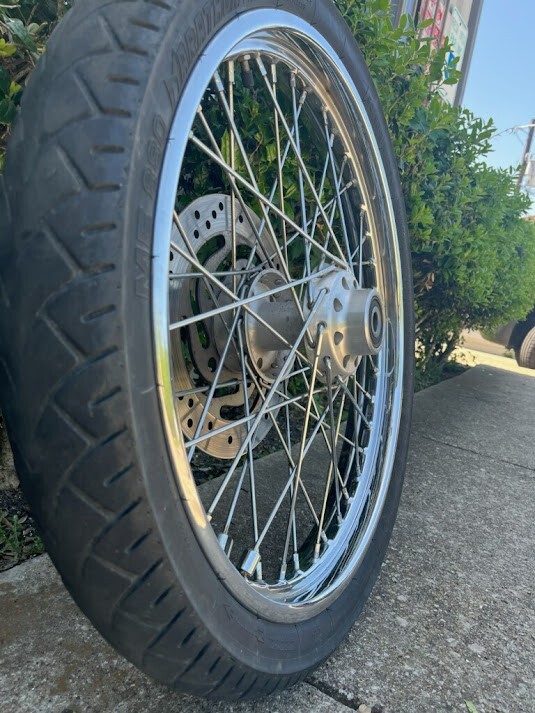 Harley OEM 21" Spoke Wheel Rim with Rotor and Tire Softail 2001-2006 ...