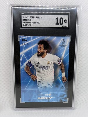 2020-21 Topps Aoki's Football Festival Marcelo Blue 9/10 SGC 10 Gem ...