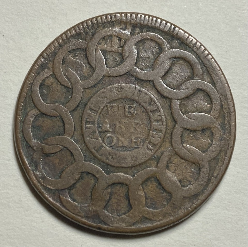 1787 FUGIO CENT Colonial Copper Penny Genuine Great Detail Nice Color ...