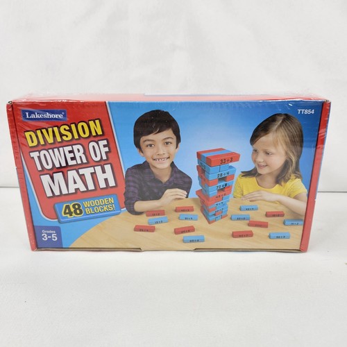 Lakeshore Division Tower of Math 48 Wooden Blocks Grades 3-5 TT854 NEW ...