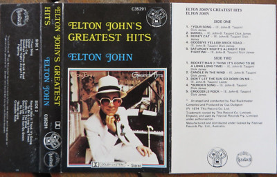 Elton John cassette inlay card (slick) - 1974, Australia | eBay