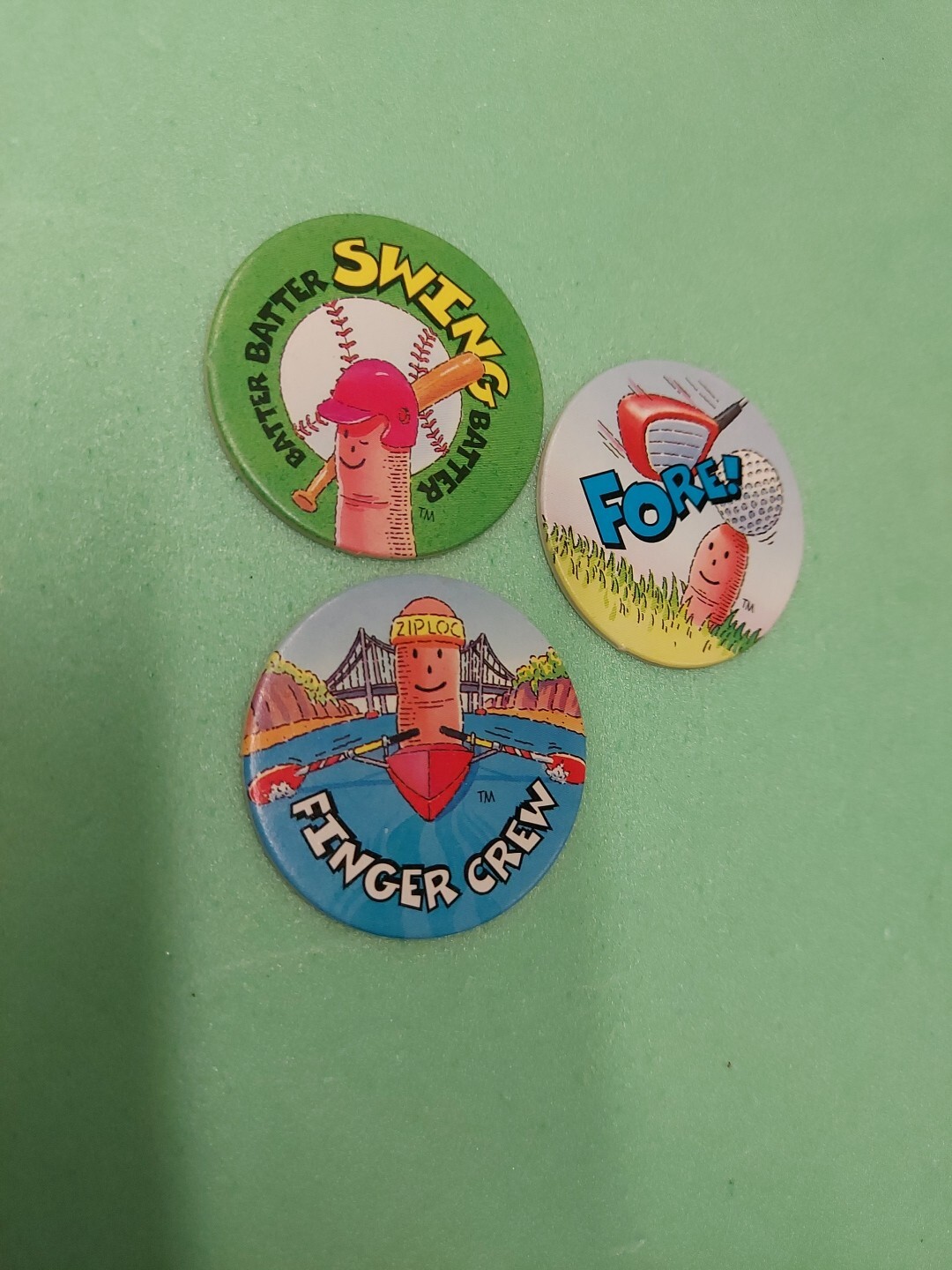 Pogs Ziploc Promo Pog Game Pieces Golf Baseball Rowing | eBay