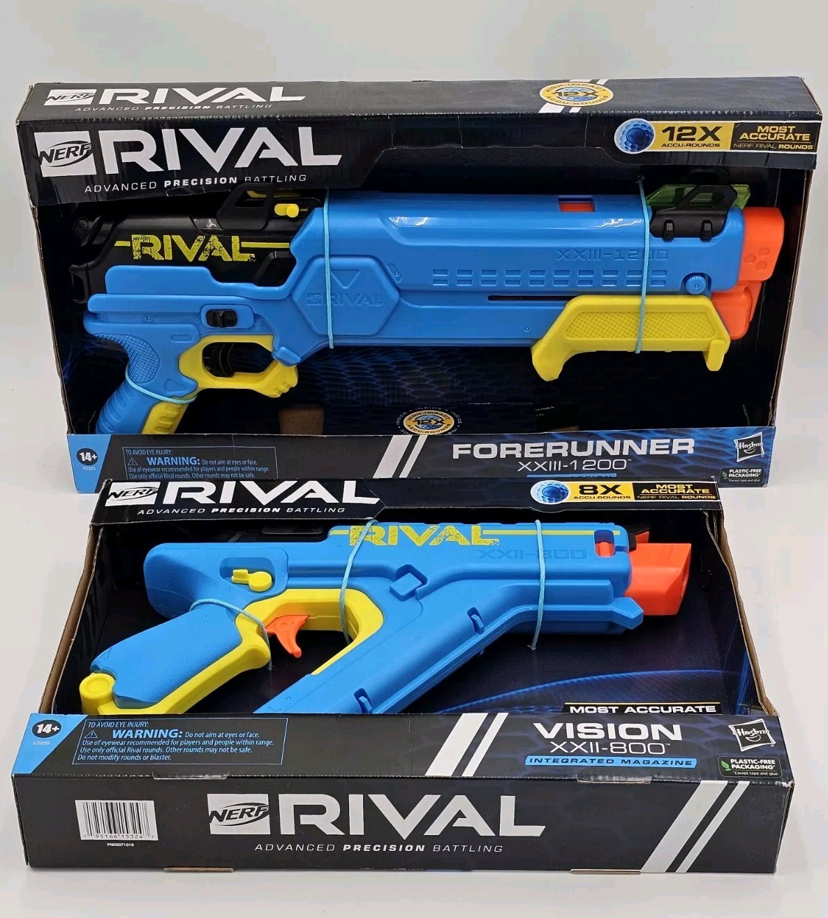 Nerf Rival Forerunner XXIII-1200 12X Accu-Rounds & Vision XXII-800 8X ...