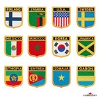 Country Flag On Shield Emblem Embroidered Patch Iron On / Sew On | eBay
