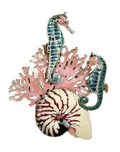 Bovano - Wall Sculpture - Sea Horses w/Coral & Shell | eBay