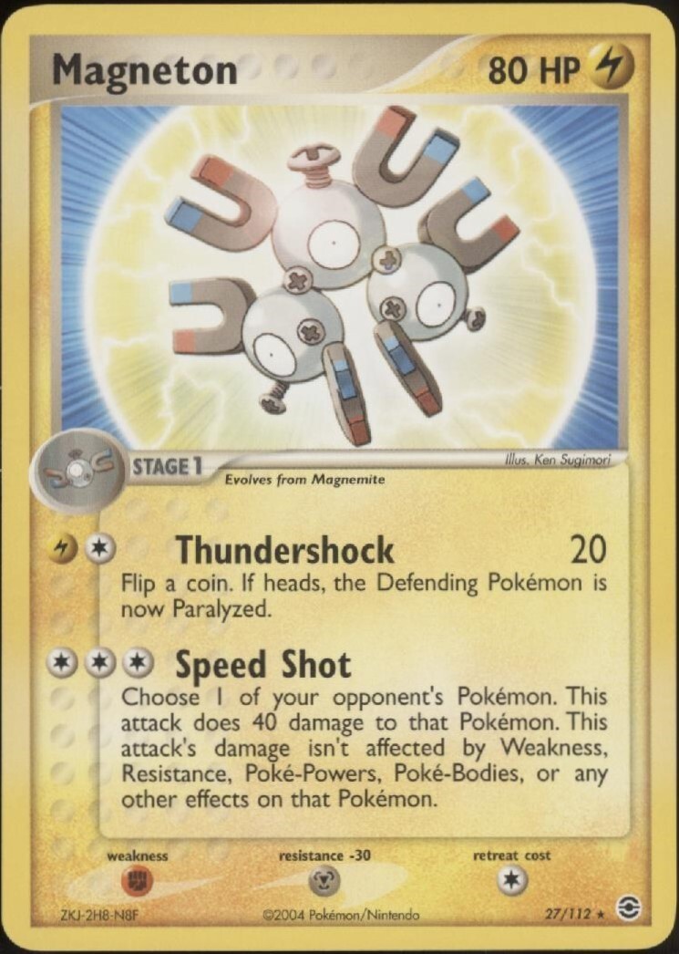 Magneton Non-Holo Rare Pokemon Card 27/112 Fire Red Leaf Green NEAR ...