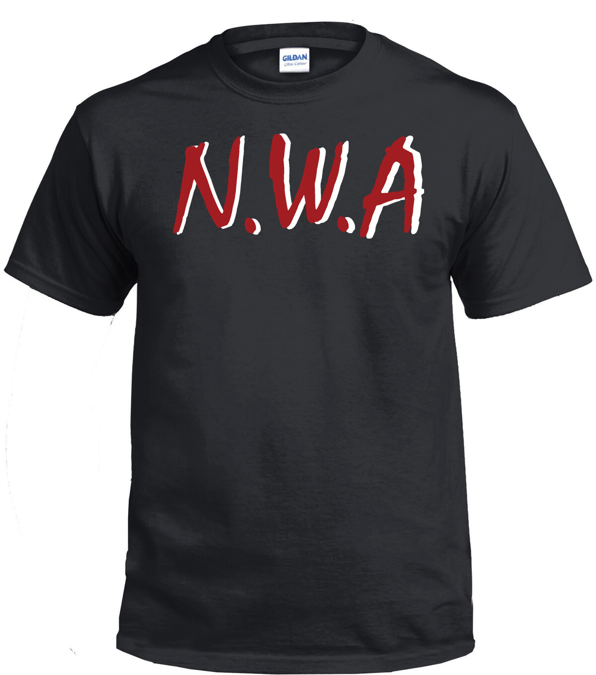 NWA T-Shirt Red White Logo Straight Outta Compton Boys Rap Black T ...